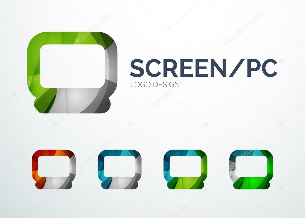 PC screen logo design made of color pieces Stock Vector Image by ...