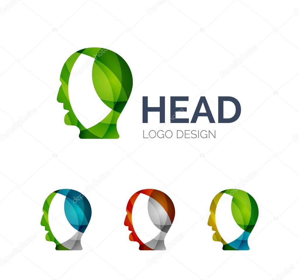 Human head logo design made of color pieces Stock Vector Image by ...
