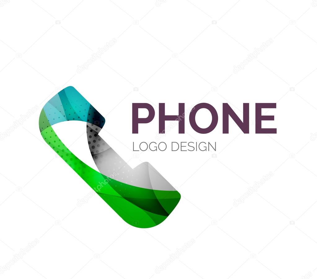 Retro phone logo design made of color pieces Stock Vector Image by ...