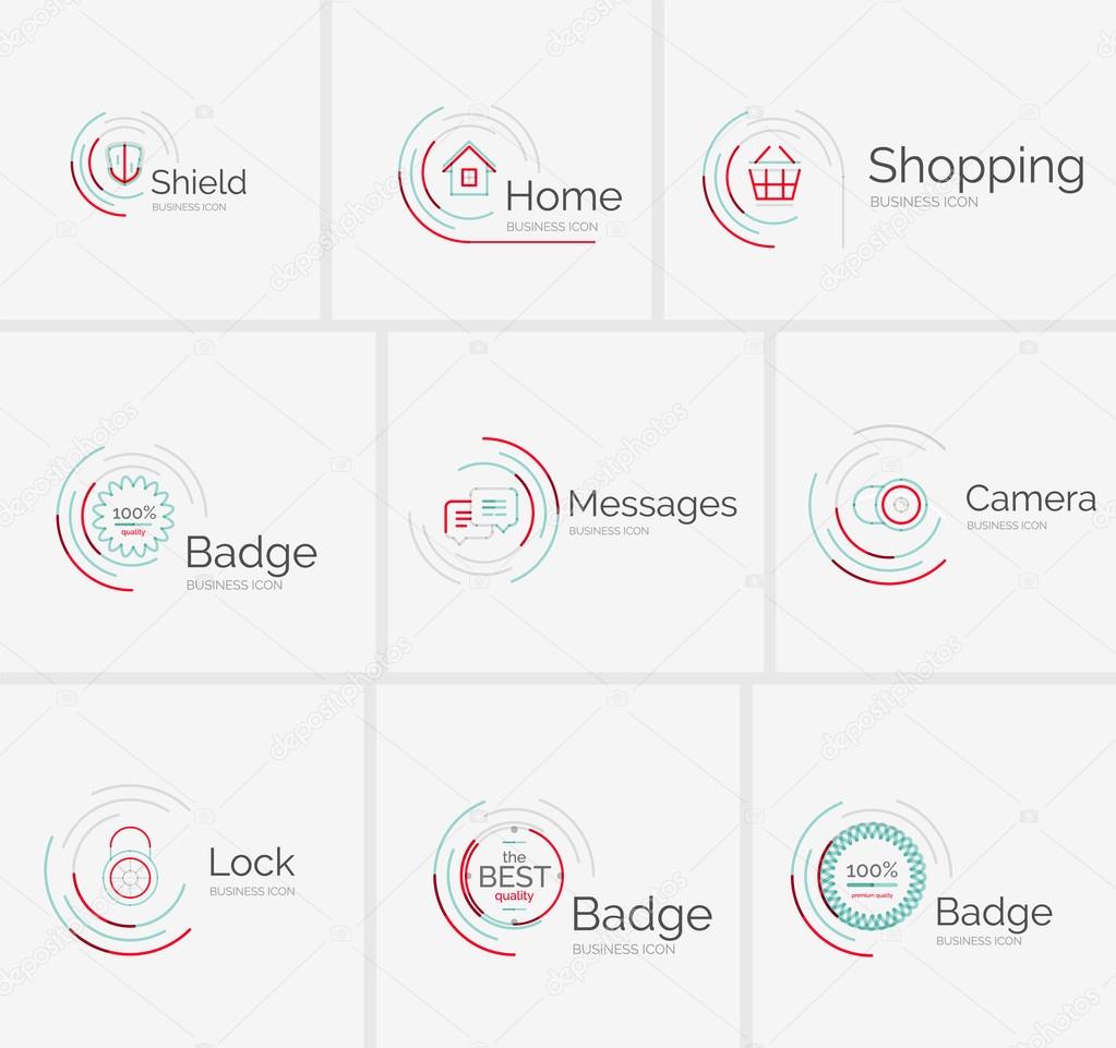 Thin line neat design logo collection Stock Vector Image by ©akomov ...