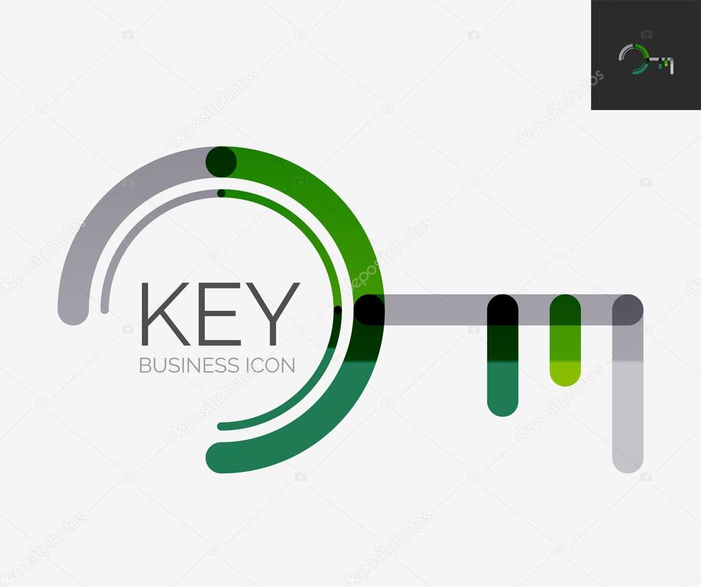 Minimal line design logo, key icon Stock Vector Image by ©akomov #58163637