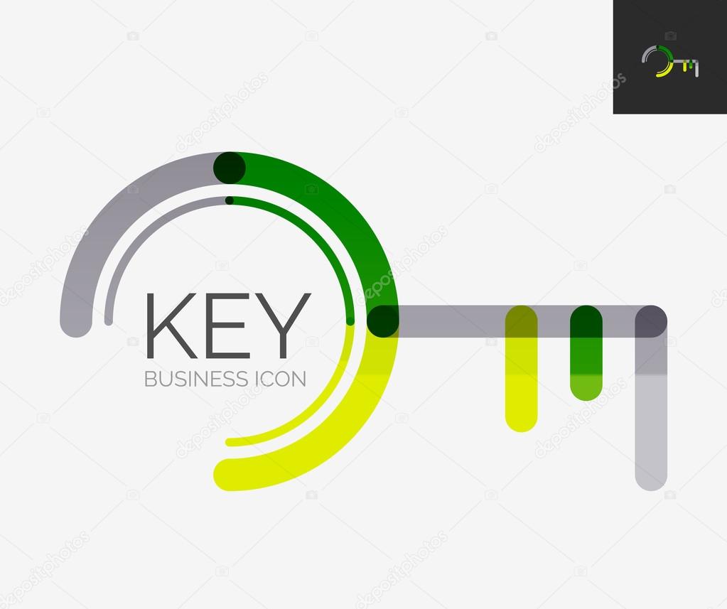 Minimal line design logo, key icon Stock Vector Image by ©akomov #59337433