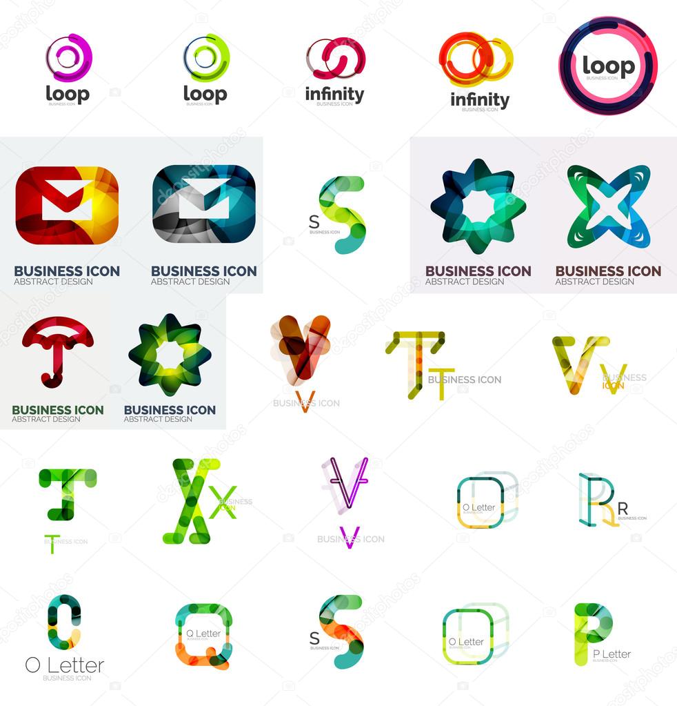 Conjunto de varios logotipos universales de la empresa Vector de stock ...