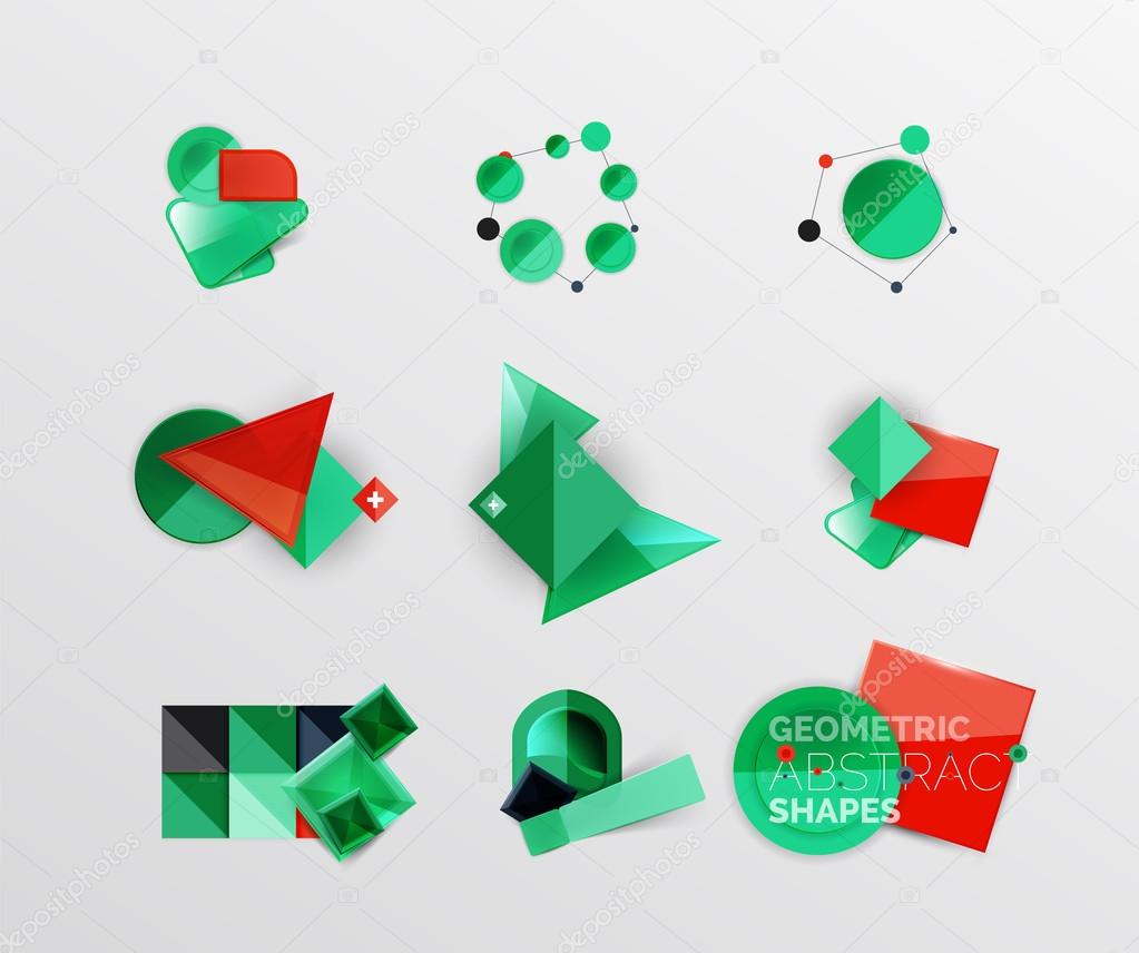 Vector set of abstract geometric shape icons Stock Vector by ©akomov ...