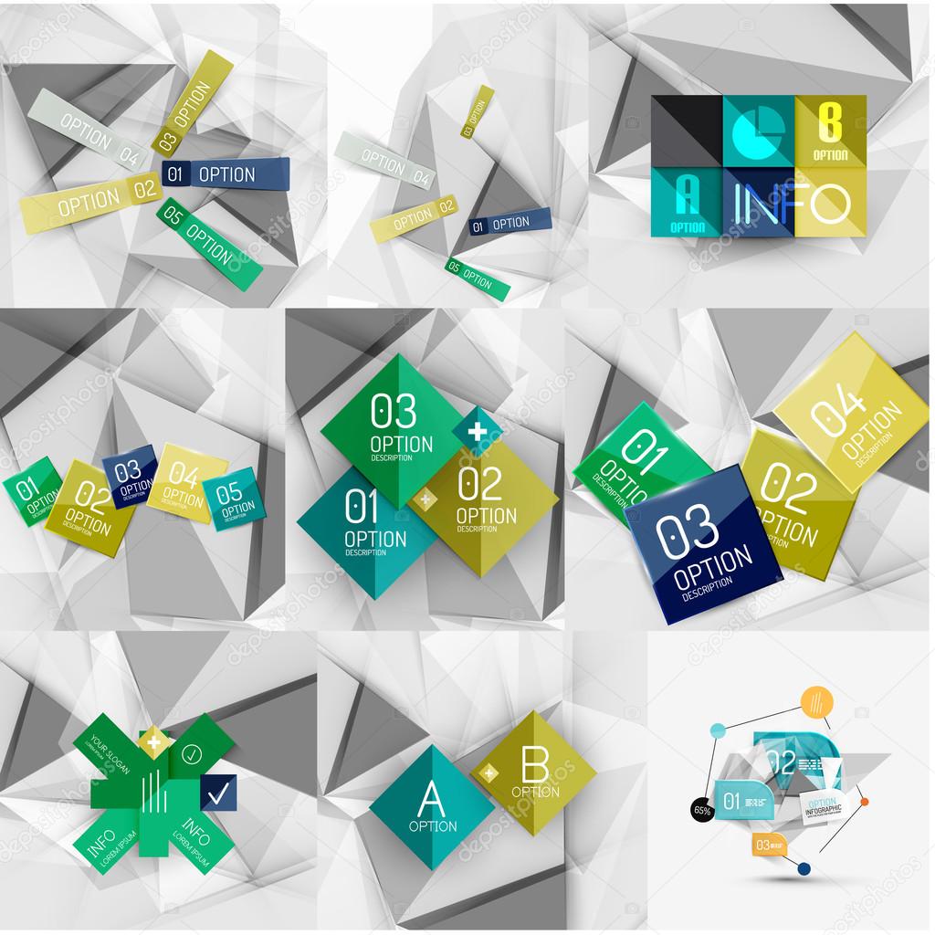 Set of paper graphic infographic modern template Stock Vector by ...
