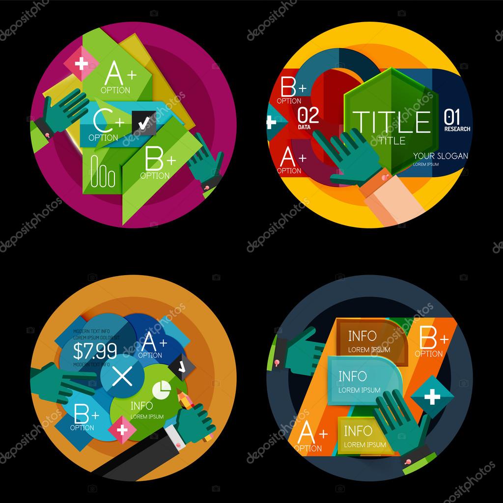 Set of flat design circle option infographics concepts Stock Vector ...