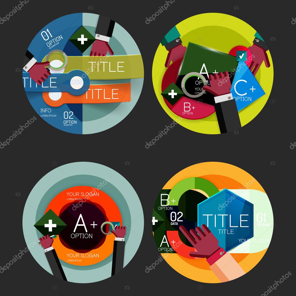 Set of flat design circle option infographics concepts Stock Vector by ...