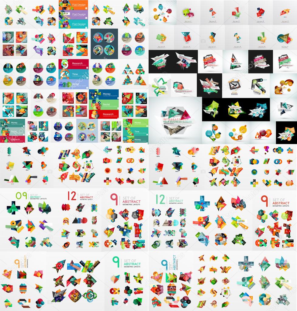 Super mega conjunto de dise os gr ficos de papel geom trico abstracto 2024