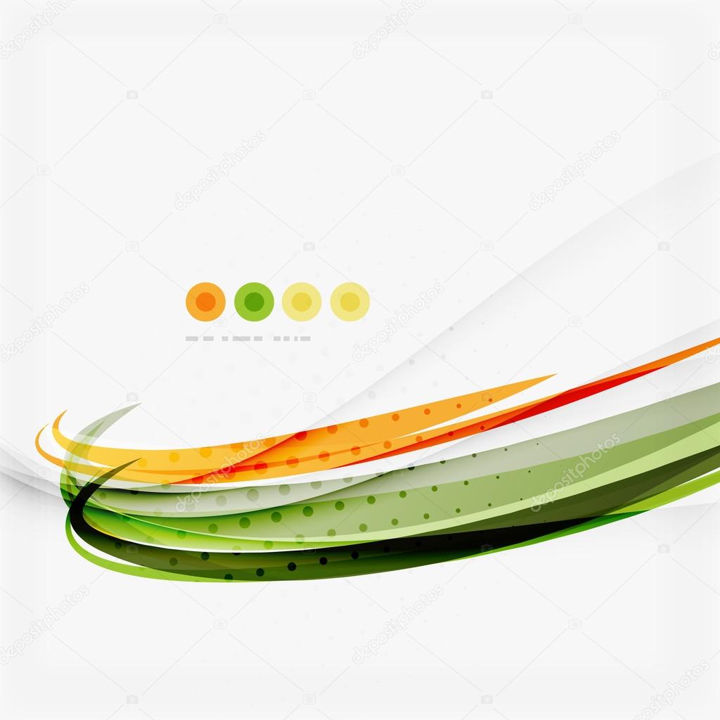 Orange and green wave line design, nature eco concept Stock Vector by ...