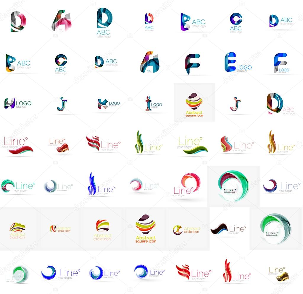 Große Firmen Firma Logo-Sammlung. Universelle Symbolsatz für ...