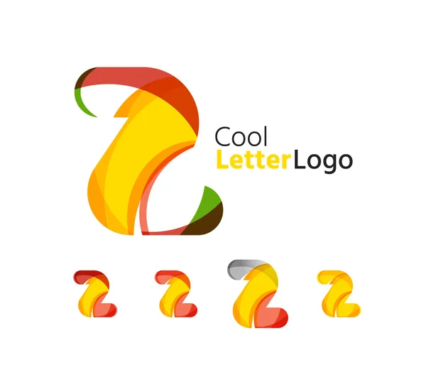 Set of abstract Z letter company logos. Business icons, overlapping ...