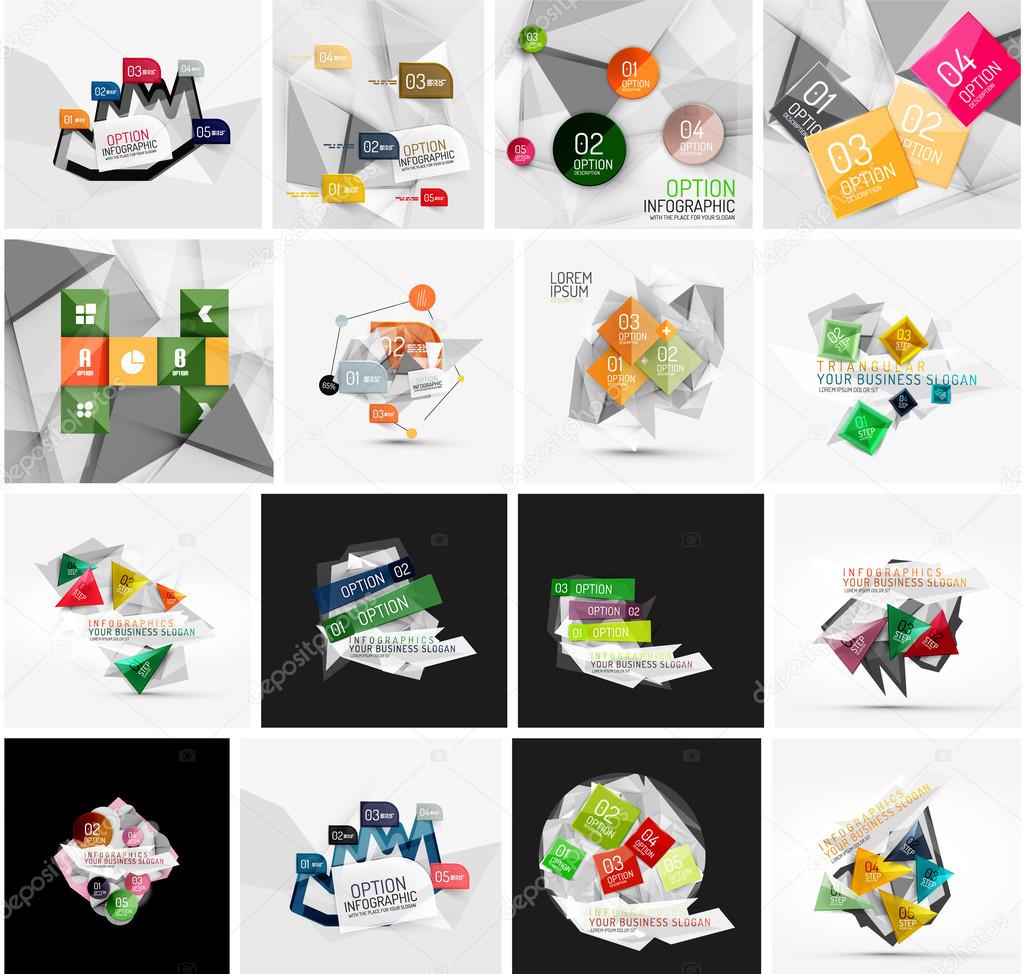 Set of abstract geometric infographic banner templates Stock Vector by ...