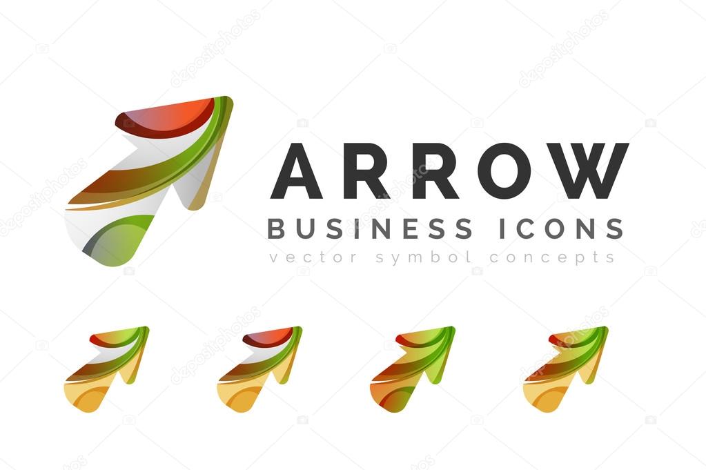 Set of arrow logo business icons Stock Vector by ©akomov 82566588