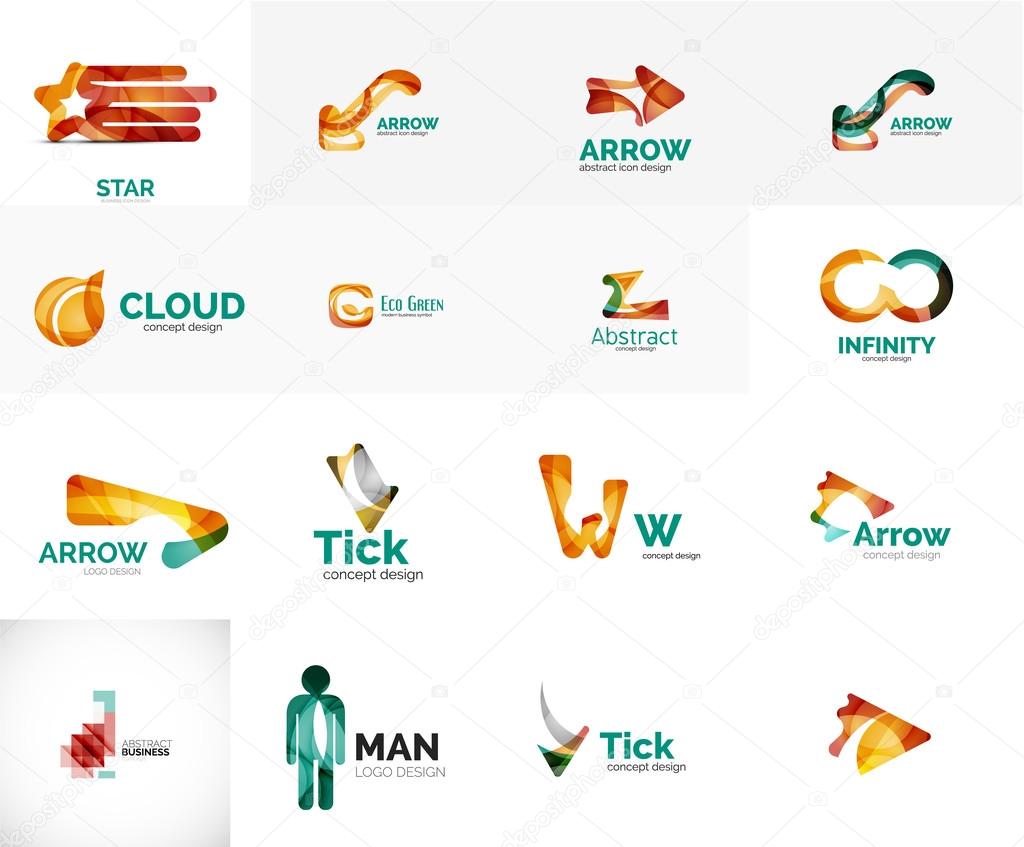 Set of universal company logo ideas, business icon collection Stock ...