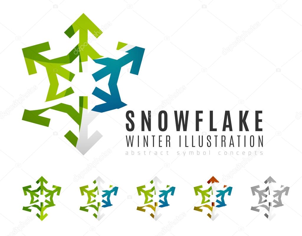 Set of abstract colorful snowflake logo Stock Vector by ©akomov 83496368