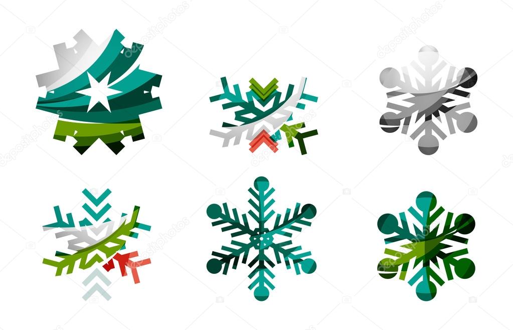 Set of abstract colorful snowflake logo Stock Vector by ©akomov 83496422
