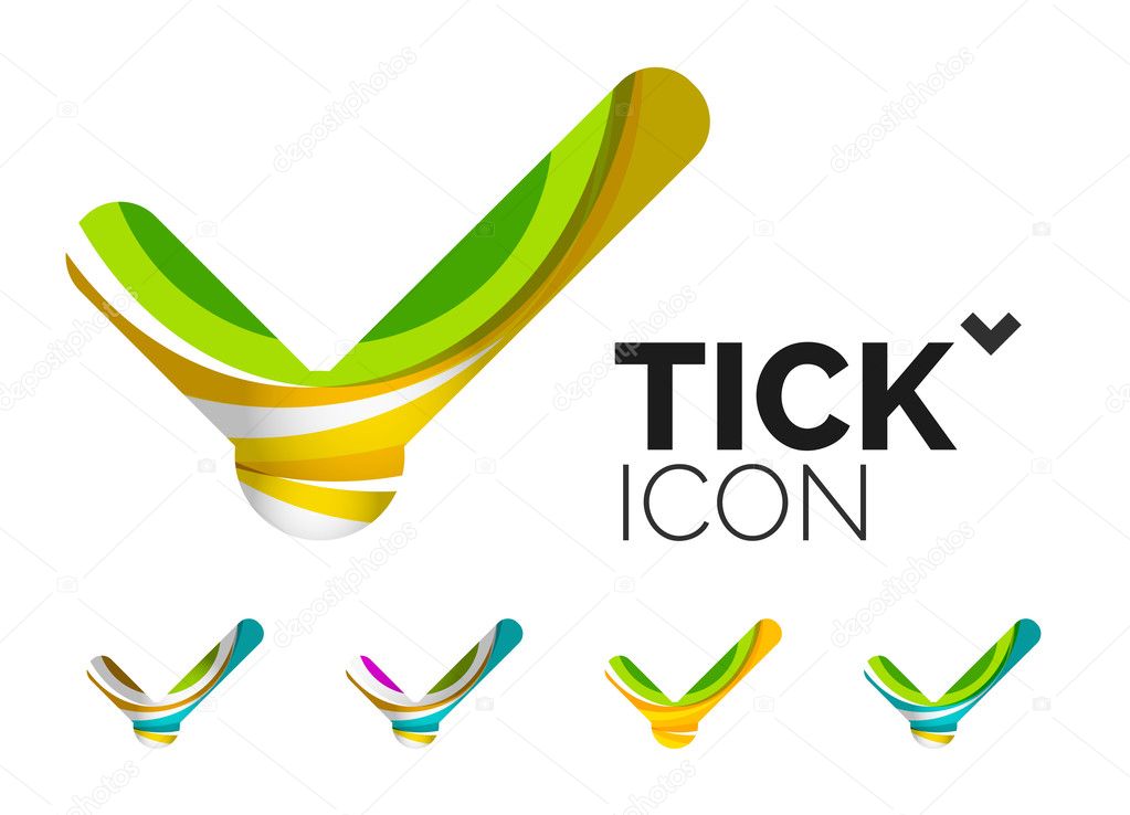 Set of abstract OK and tick icons, Stock Vector by ©akomov 83579434