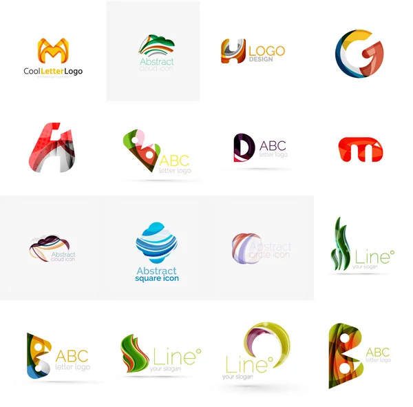 Set of universal company logo ideas, business icon collection — Stock ...