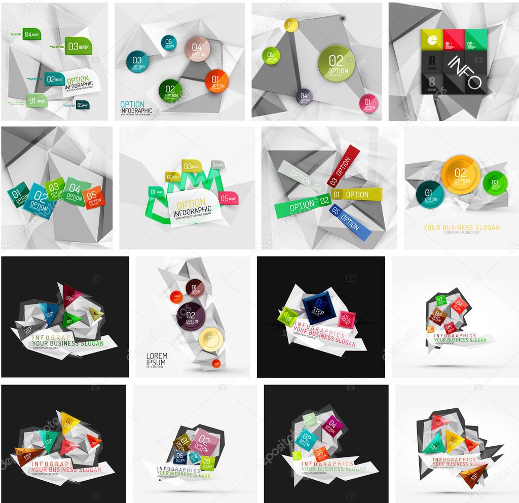 Conjunto de plantillas de banner de infografía geométrica abstracta ...