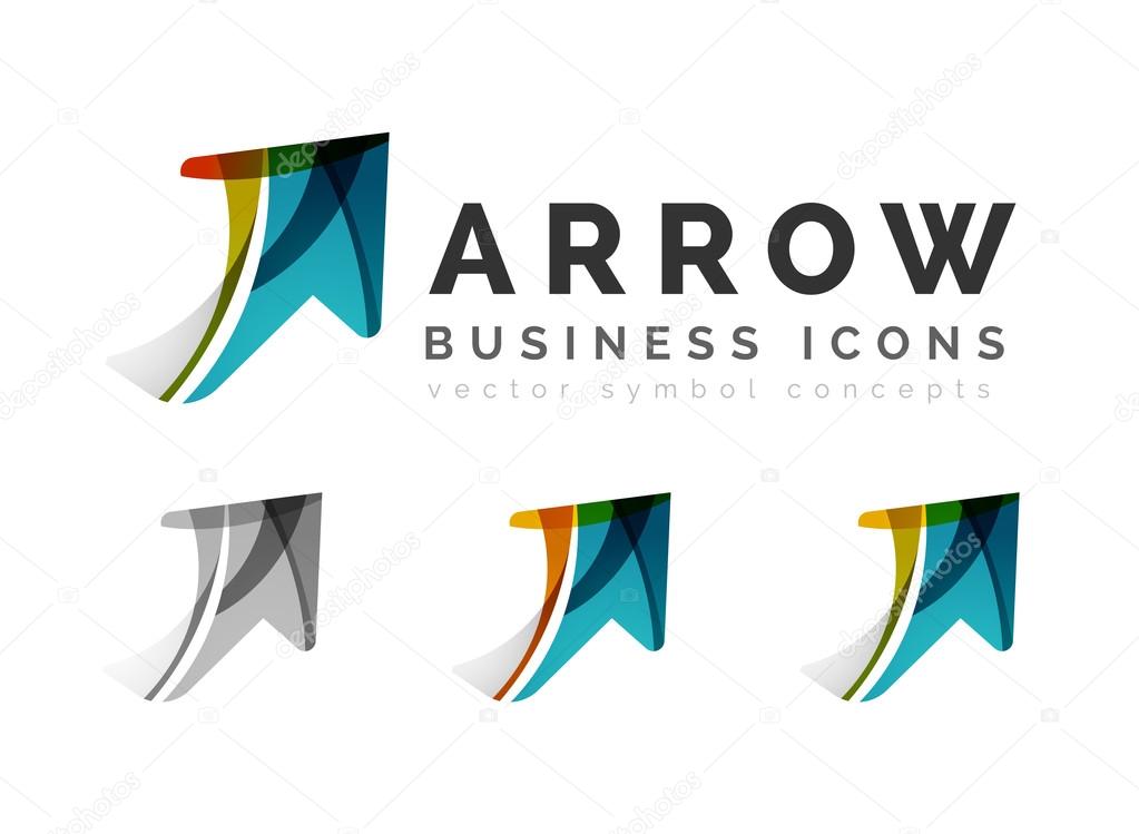 Set of arrow logo business icons Stock Vector by ©akomov 84799494
