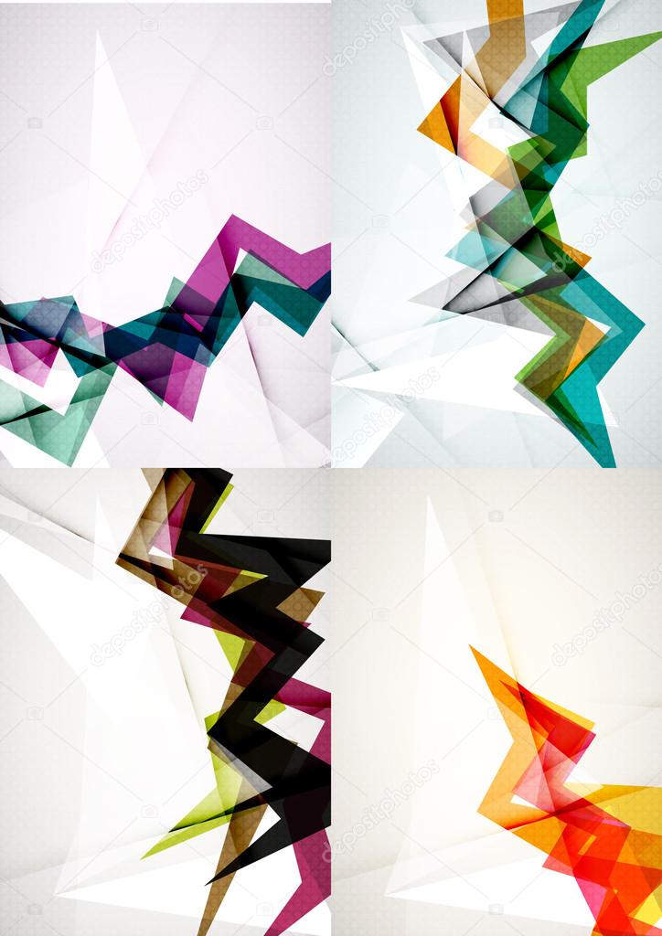 Set of angle and straight lines design abstract backgrounds Stock ...