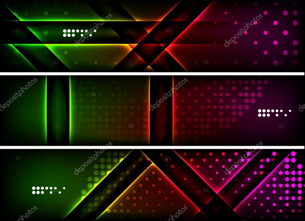 Set of banner, header backgrounds with place for your message Stock ...