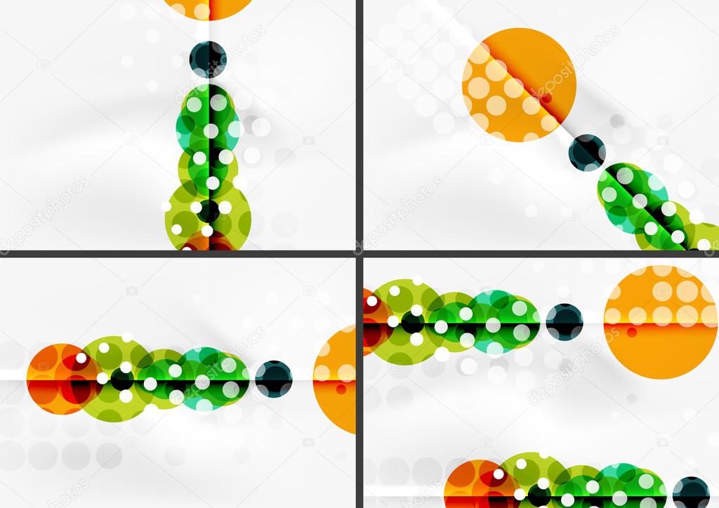 Set of circle shape design abstract backgrounds with light effects and ...