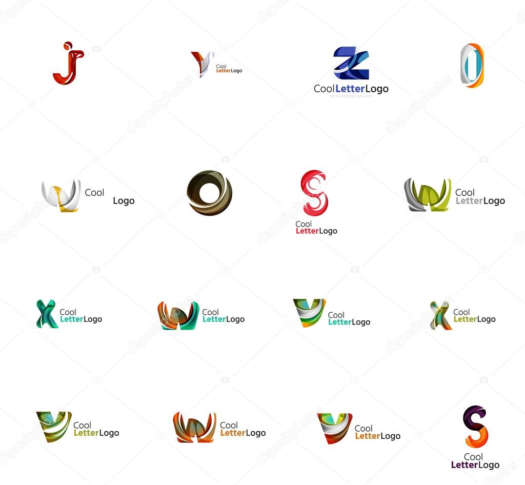 Set of universal company logo ideas, business icon collection Stock ...