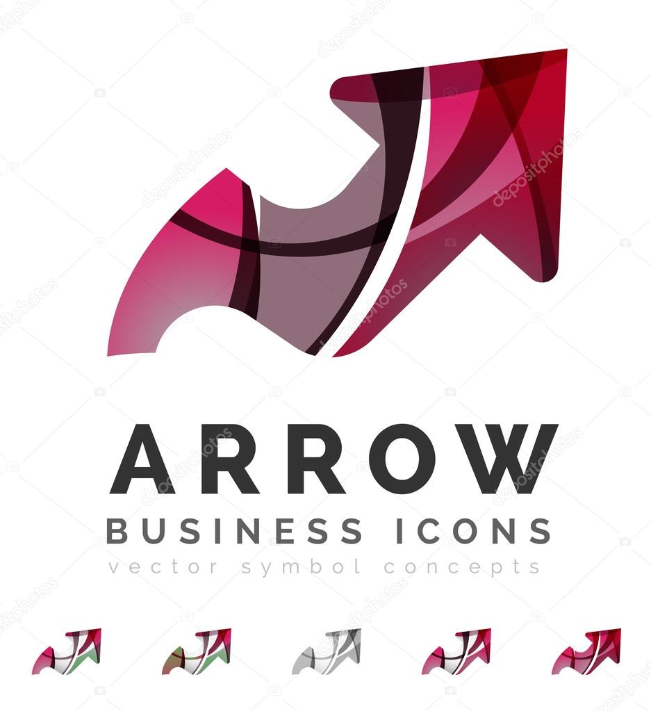 Set of arrow logo business icons Stock Vector by ©akomov 86090402