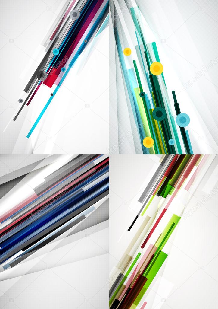 Conjunto de líneas rectas de diseño fondos abstractos Vector de stock ...