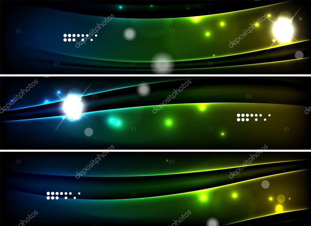Set of banner, header backgrounds with place for your message Stock ...