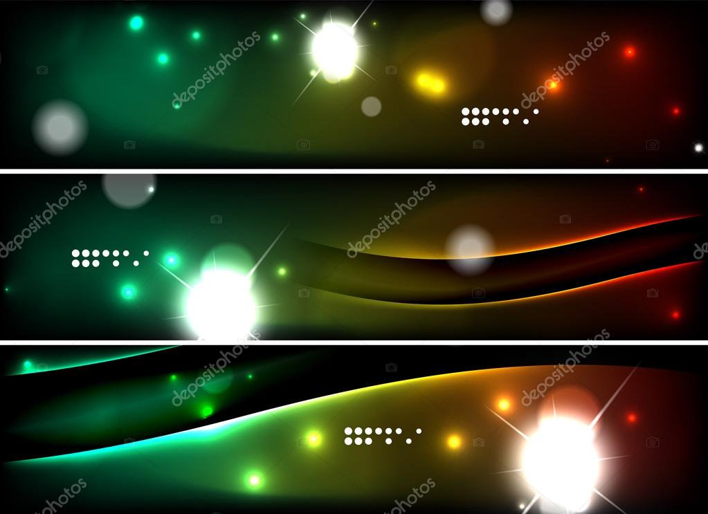 Set of banner, header backgrounds with place for your message Stock ...