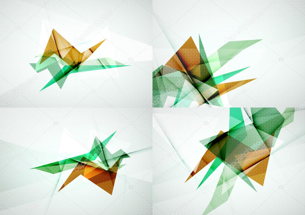 Set of angle and straight lines design abstract backgrounds Stock ...