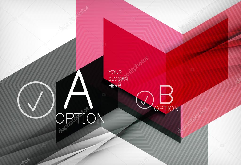 Color geometric shapes with option elements abstract background Stock ...