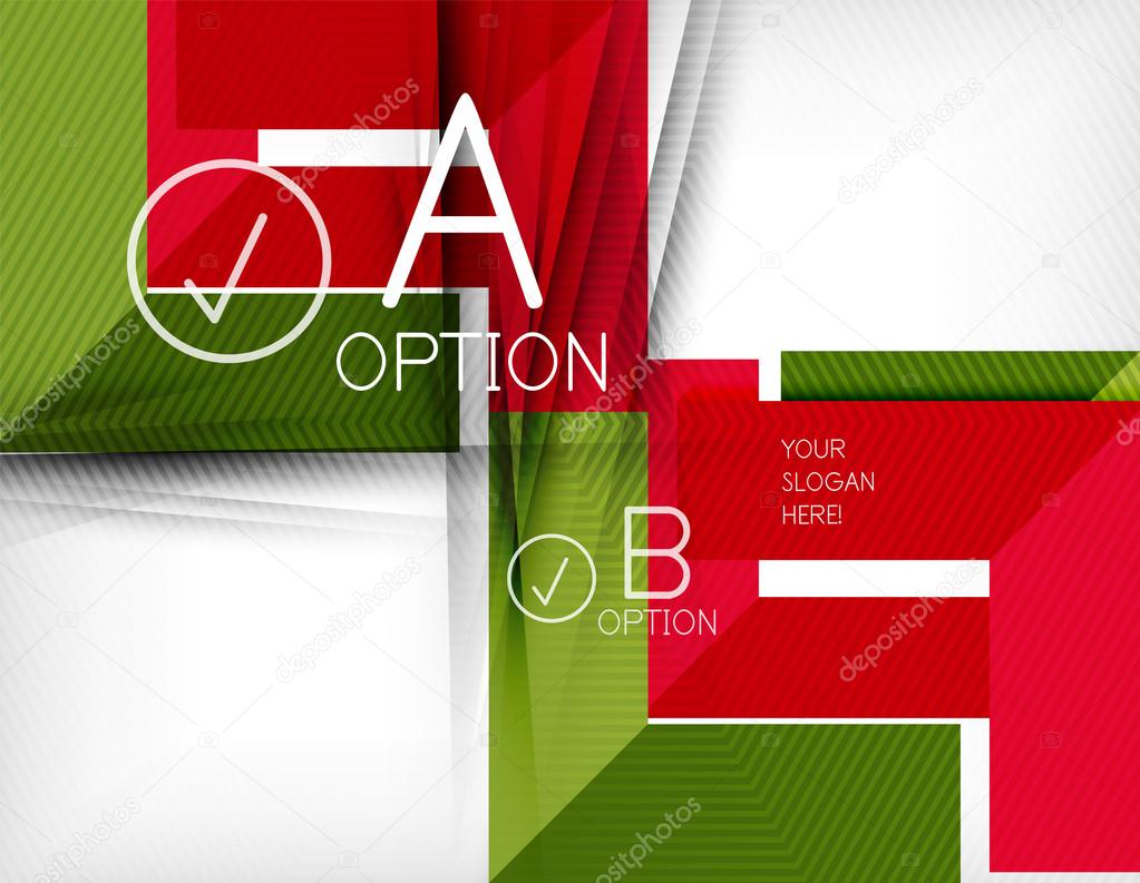 Color geometric shapes with option elements abstract background Stock ...