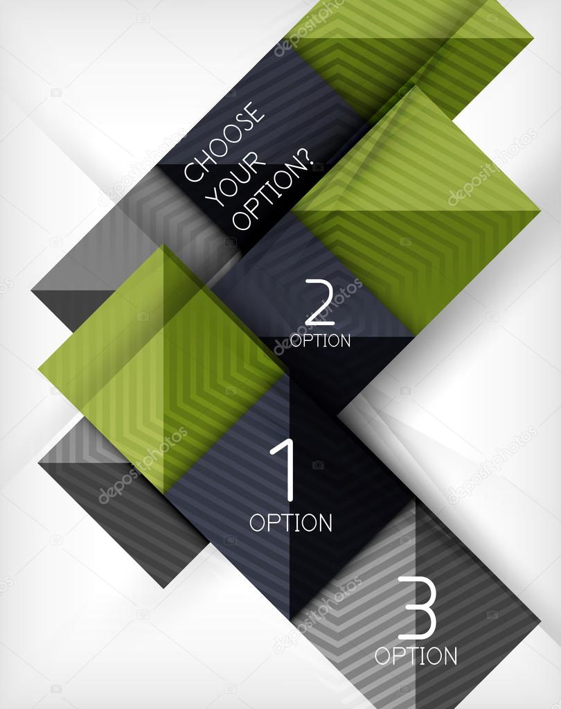 Paper style design templates, square abstract background, geometric ...