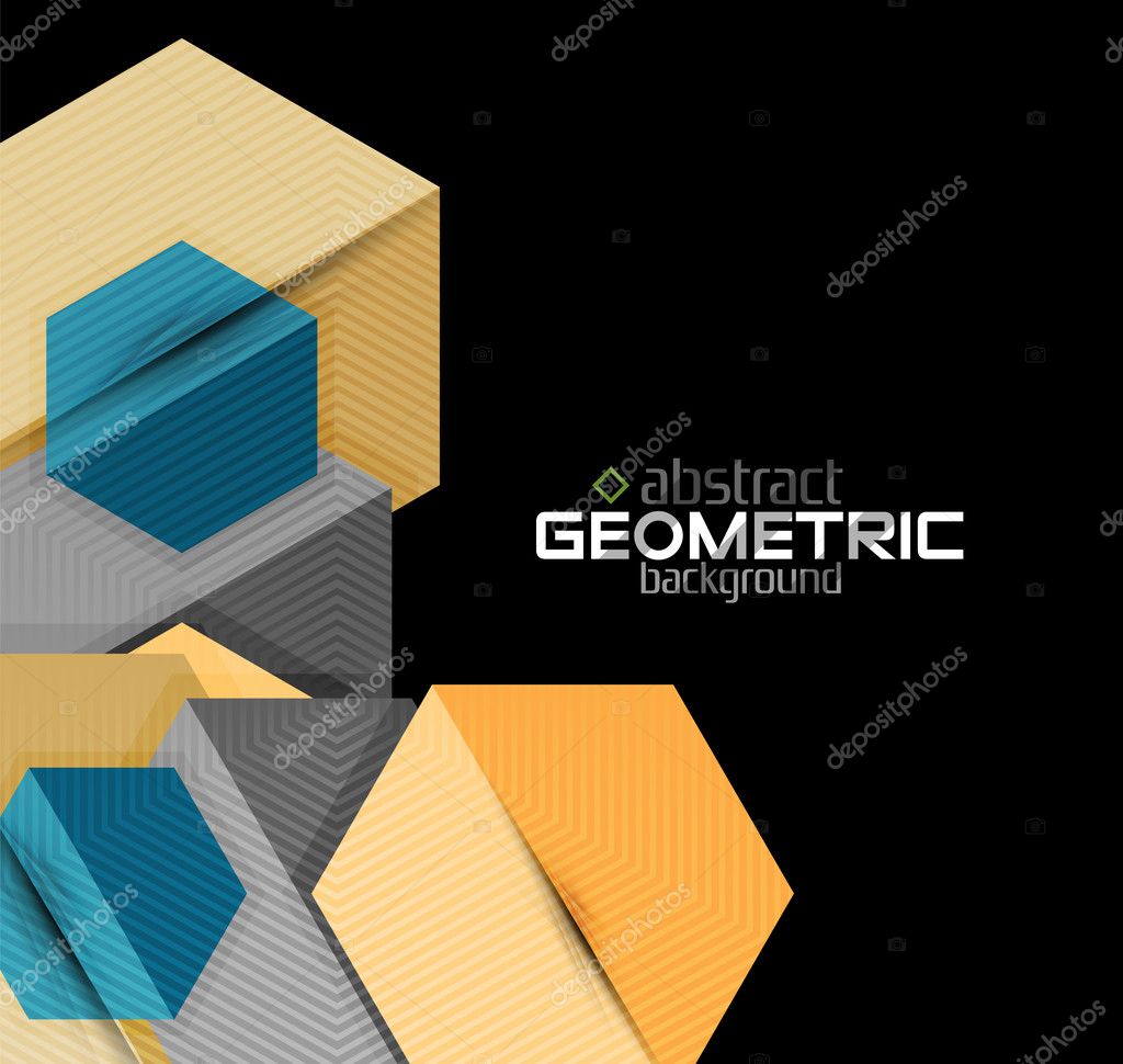 Textured paper geometric shapes on black Stock Vector by ©akomov 97647336