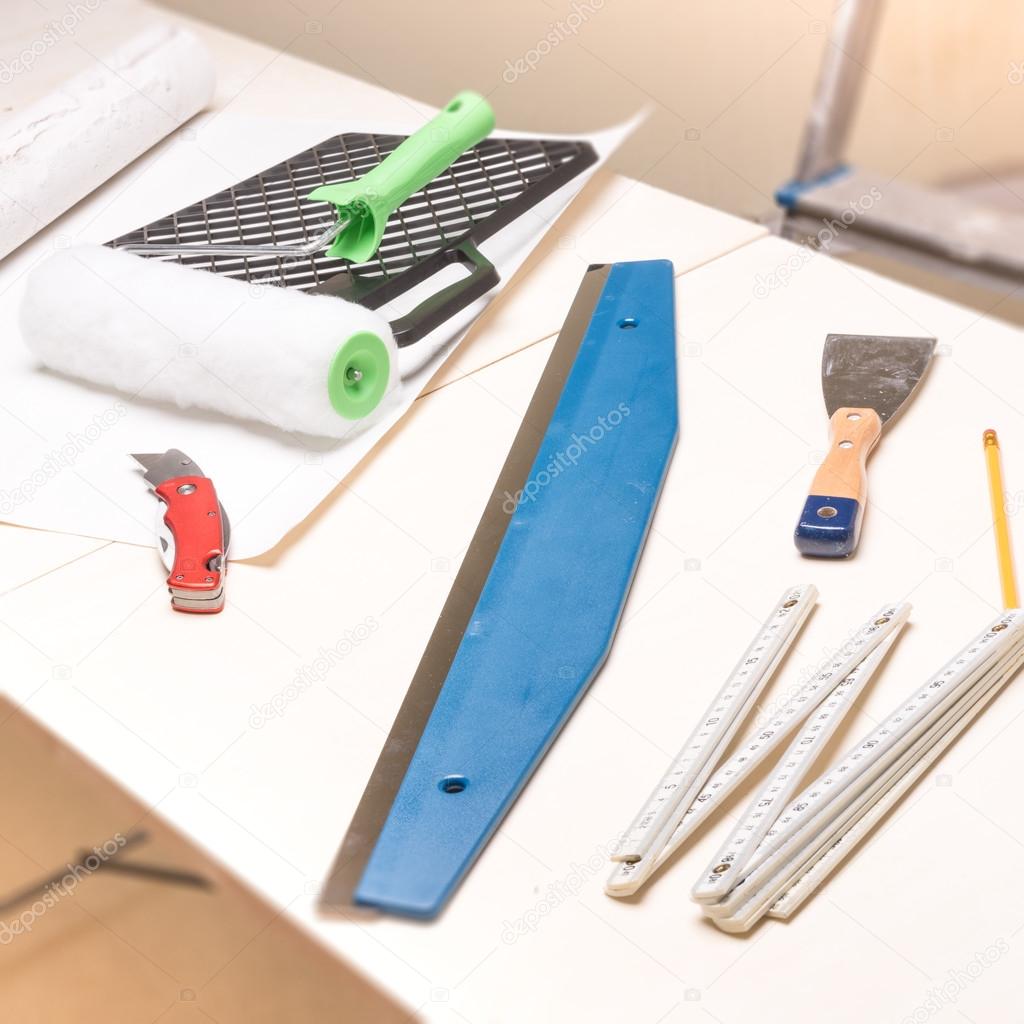 Pasting table with tools Stock Photo by ©dar19.30 120364914