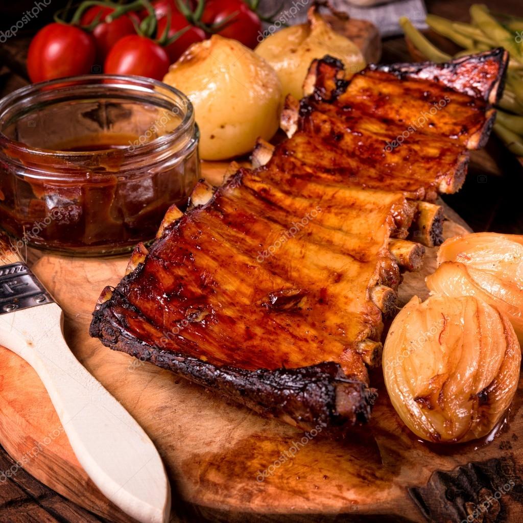 Crisp grilled ribs — Stock Photo © dar19.30 #121054410