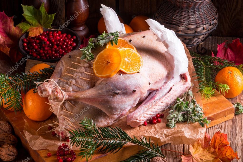 Raw goose in marinade — Stock Photo © dar19.30 #88078198