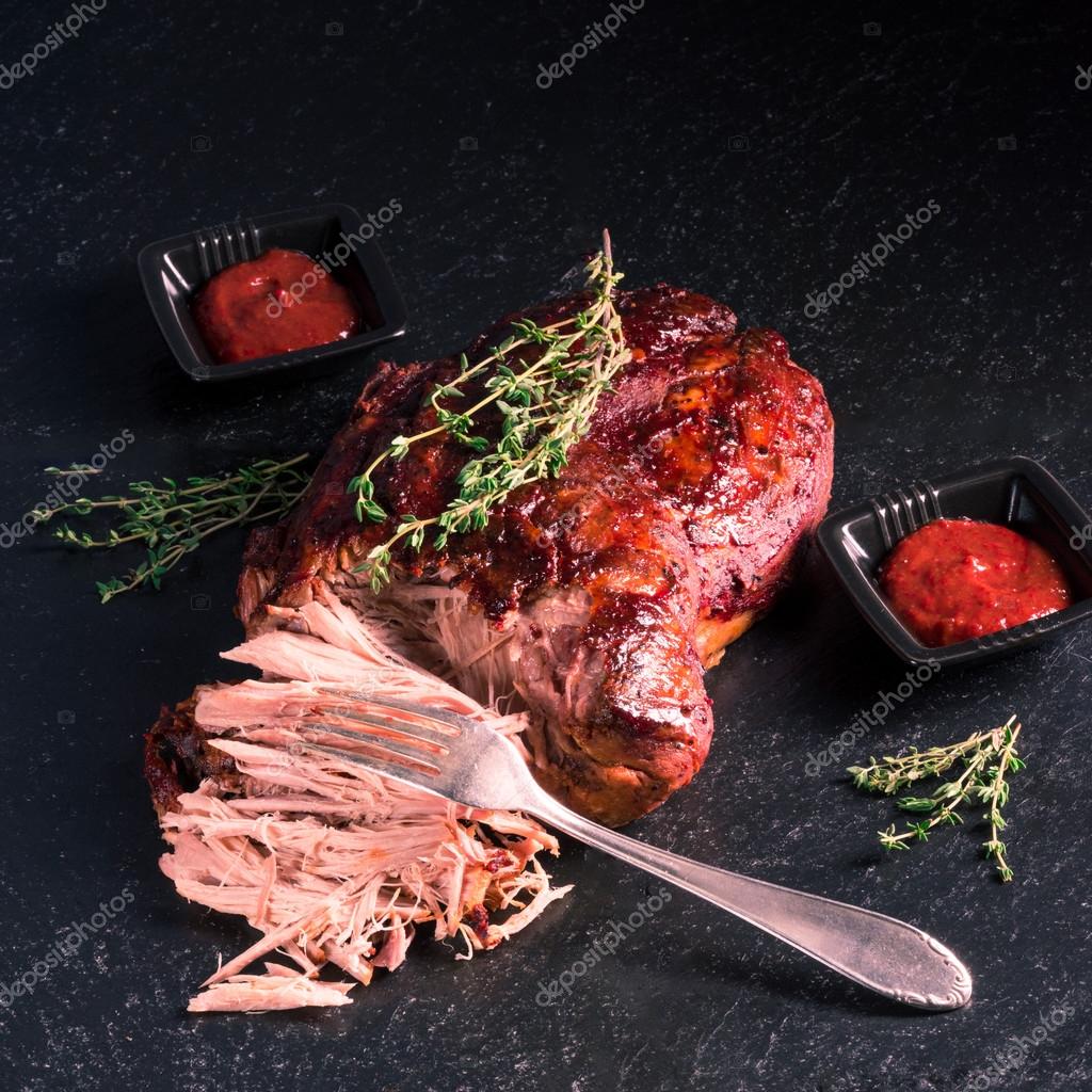 Pulled Pork with fork Stock Photo by ©dar19.30 90798348