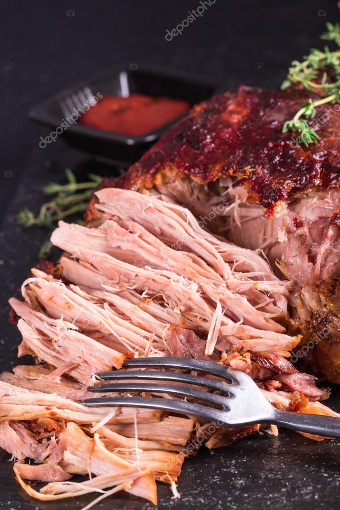 Pulled Pork with fork — Stock Photo © dar19.30 #93250914