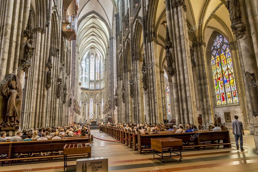 Service held in Central nave of Cologne Cathedral, Germany – Stock ...