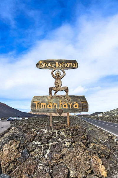Devil sign by entrance Timanfaya National Park in Lanzarote – Stock ...