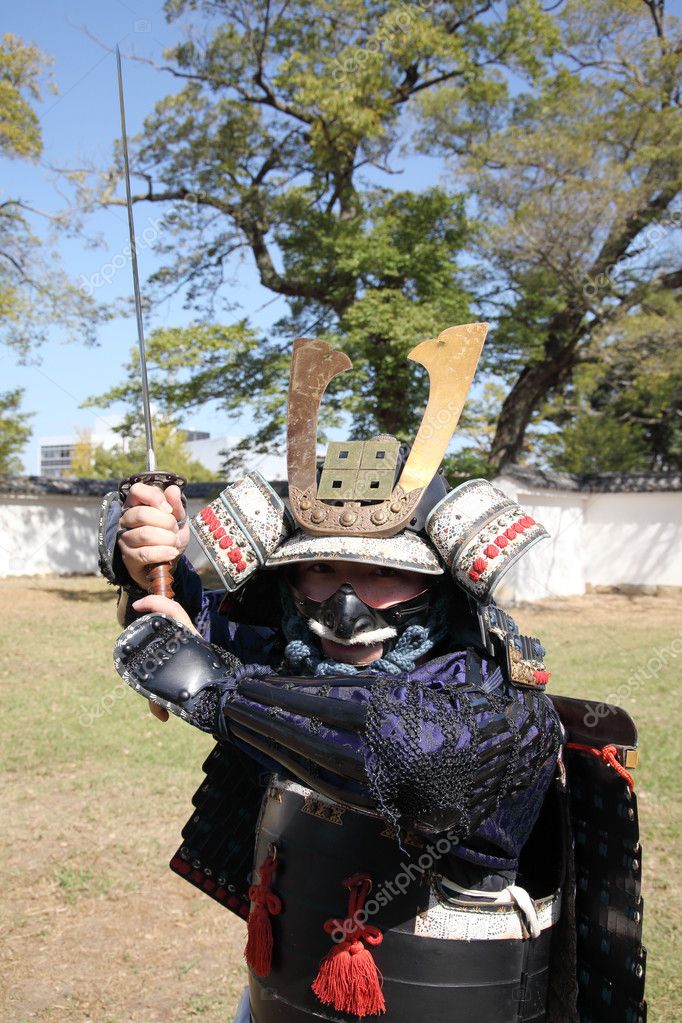 Samurai japanese clothing uniform with katana sword – Stock Editorial ...