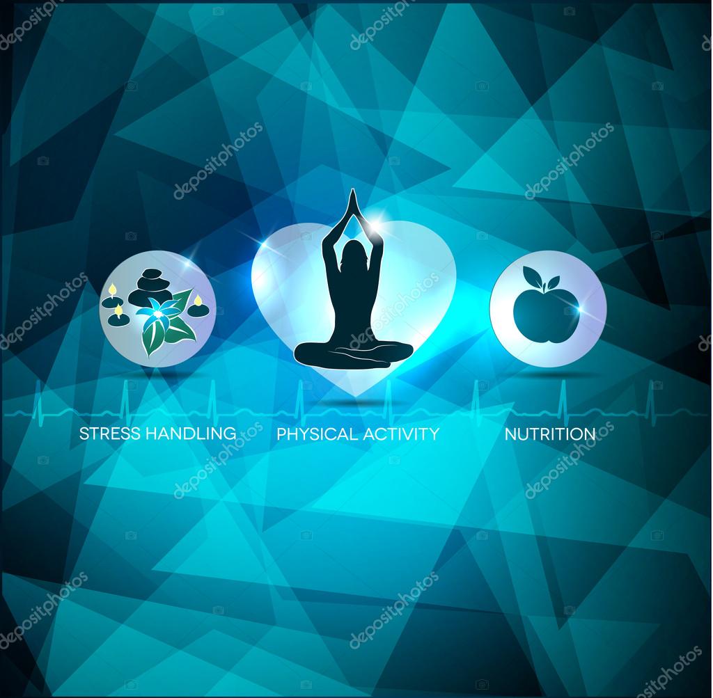 Healthy lifestyle abstract blue background Stock Vector Image by ...