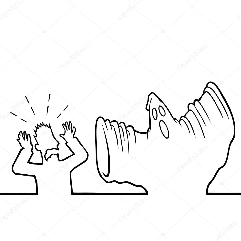 Spooky ghost scaring a man Stock Vector Image by ©Noedelhap #57858237