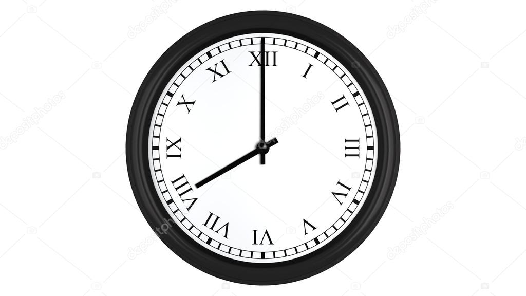 Realistic 3D clock with Roman numerals set at 8 o'clock Stock Photo by ...