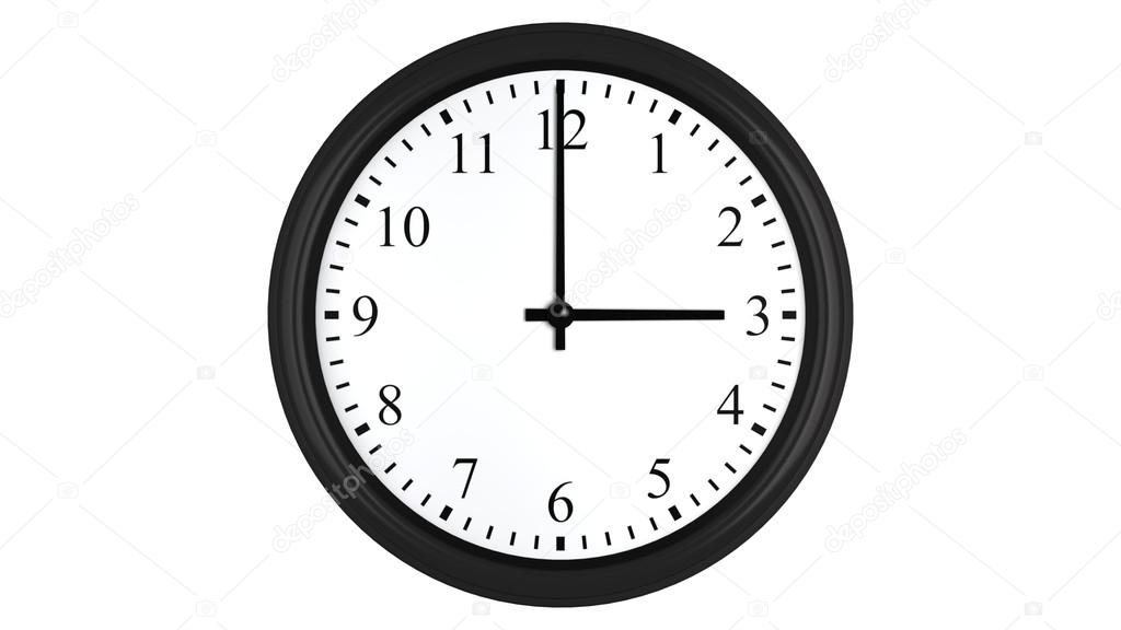 3 시에 설정 하는 현실적 3d 시계 — 스톡 사진 © Noedelhap #79273976