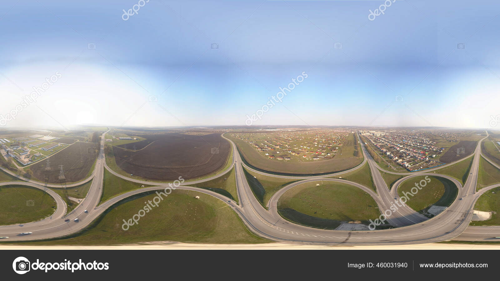 Panorama 360 Degrees Angle Seamless Panorama Aerial View Highway ...